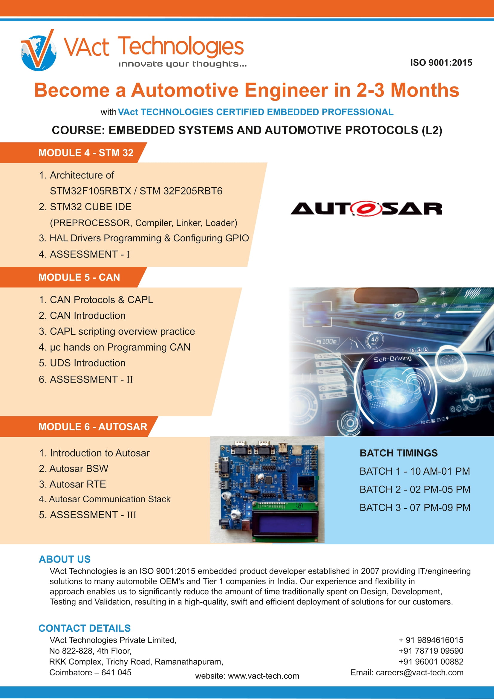 VAct Technologies | Embedded Training in Chennai | Vact